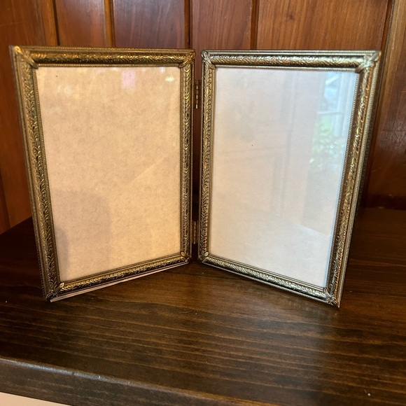 Vintage | Accents | Vintage Mcm Brass Double Decorative Picture Frame ...